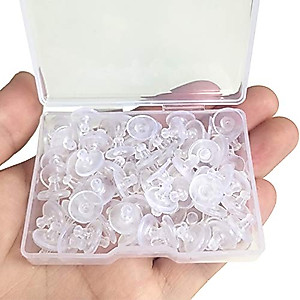 Silicone Earring Backs,Clear Rubber Earring Backs,Earring Safety Back Stopper Clutch Ear Locking with Pad (Pack of 100)