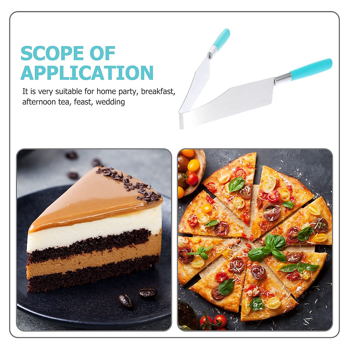 Yardwe Cake Slicer Cutter, 2pcs Stainless Steel Cake Slicer Stainless Steel Cake Shovel Cake Lifter Tools Birthday Cake Cutter for Cakes, Pie, Desserts and Pizza (Random Color)