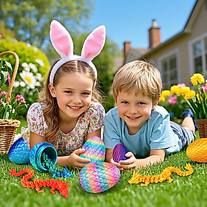 TBOLINE 3D Printed Easter Dragon Egg, Articulated Crystal Dragon Fidget Toy, Surprise Prefilled Easter Egg Filled with Toy - Basket Essentials Stuffers for Kids Girls Boys