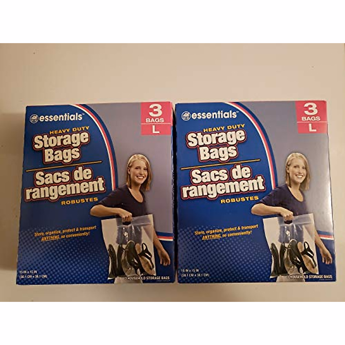 Large Heavy Duty Storage Bags with Zip-lock , Size Large, 3 Count , 2 Pack (6 Total) (2)