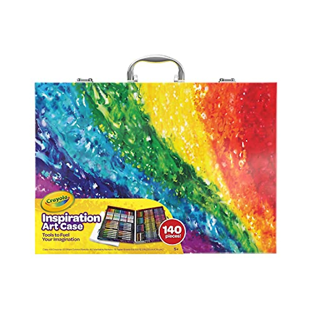Crayola Inspiration Art Case Coloring Set - Rainbow (140ct), Art Kit For Kids, Includes Markers, Crayons, & Colored Pencils, Easter Gifts & Toys [Amazon Exclusive]
