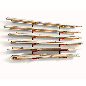 Bora Wood Organizer and Lumber Storage Metal Rack with 6-Level Wall Mount – Indoor and Outdoor Use, In Orange | PBR-001