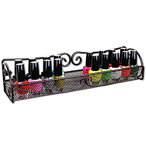 Deco Brothers 2 Pack Wall Mount Single Tier Mesh Spice Rack, Bronze