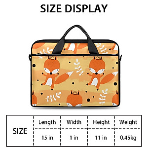 Princess Fox Laptop Computer Bag Waterproof Shoulder Messenger Bag 13-15 inch Durable Laptop Tote Bag with Shoulder Strap Handle Lightweight Crossbody Briefcase