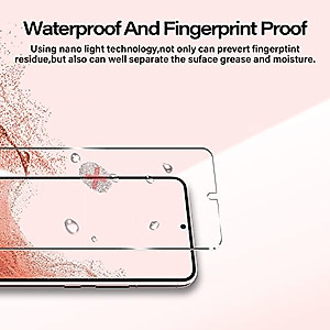 Galaxy S22 Tempered Glass Screen Protector + Camera Lens Protector [ 2 + 2 Pack ][Case Friendly] [Anti-Scratch] [Ultrasonic Fingerprint Unlock] Clear HD Glass Protective Film for Samsung Galaxy S22