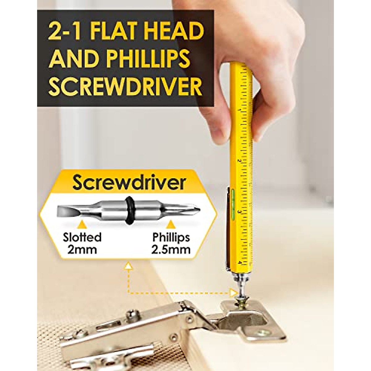 Gifts for Men Multitool Pen - Stocking Stuffers for Men Dad Cool Tool Gadgets for Husband + Magnetic Wristband for Holding Screws Gifts for Men