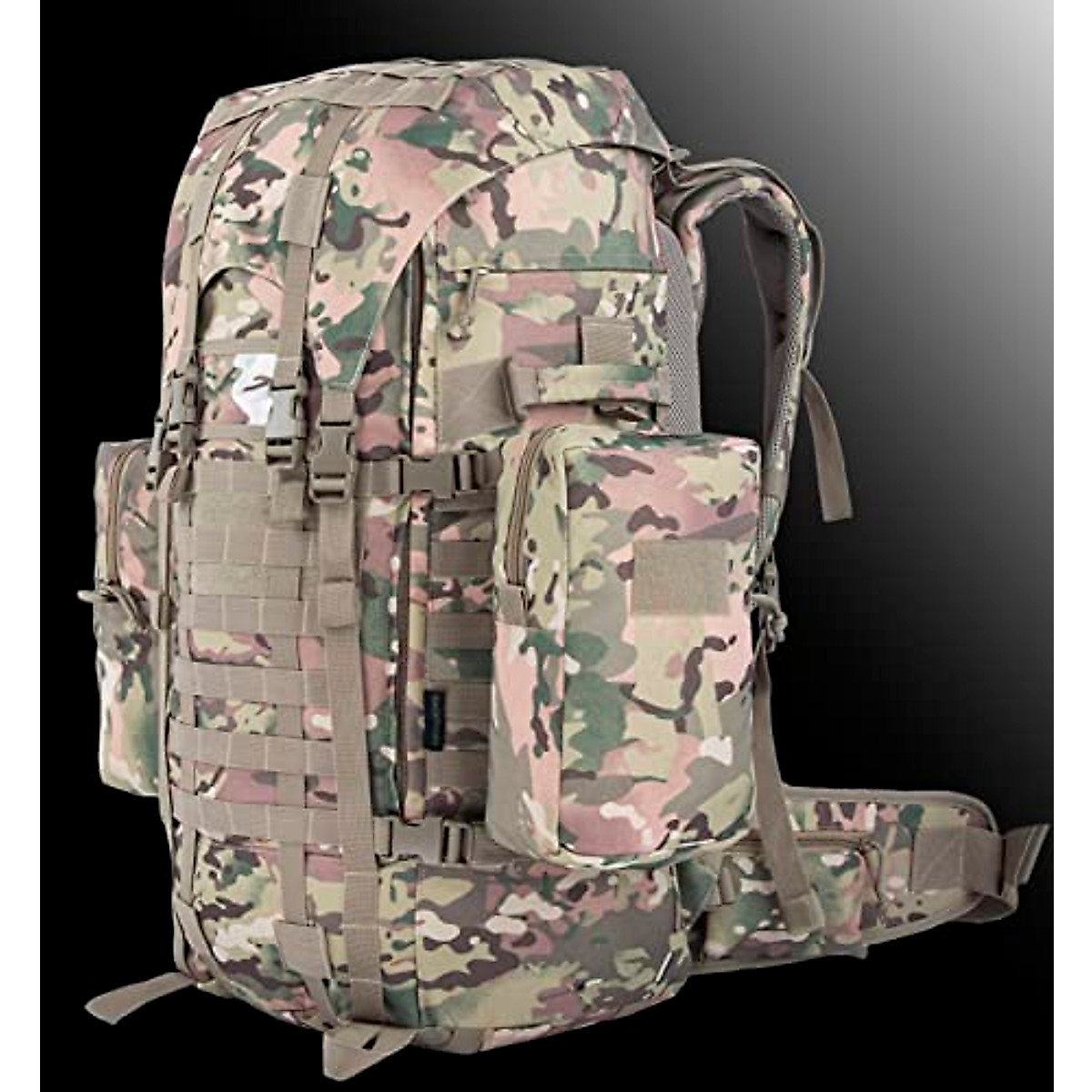 BACKFERRY Large Military Backpack Army Rucksack with Internal Frame Hydration and MOLLE Compatible. Top and Front Load for Wild Camping Backpacking Hiking Bushcraft Adventure 60L