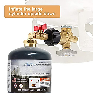WADEO QCC1 Propane Refill Elbow Adapter, Propane Bottle Refill Adapter with ON-Off Control Valve for 1LB Propane Tank to Be Refilled Gas from 5~40 LB Propane Tank