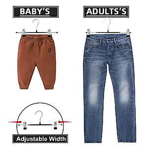 CAYUGIN-Non-Marking Anti-Slip Pants Hanger, Space-Saving Pants Clip and Skirt Clip, Jeans and Long Pants Hanger, Clothes and Pants Clip for Various Shorts and Casual Pants, Durable. (20, White)