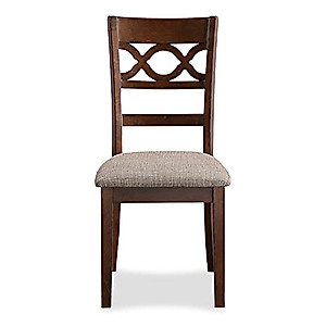 New Classic Furniture Cori 5-Piece Round Dining Set with 1 Table and 4 Chairs, Brown Cherry