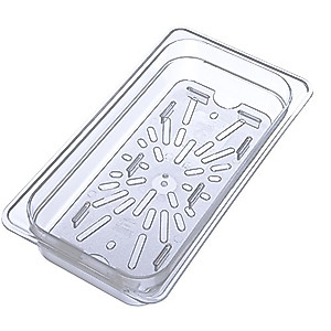 Carlisle FoodService Products Plastic Drain Shelf for 1/3 Size Food Pan Clear (Pack of 6)