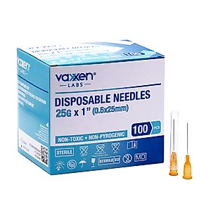 Vaxxen Labs Disposable 25G x 1" Luer Lock (Box of 100)