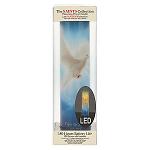 The Saints Collection Holy Spirit Flickering Lifelike LED Prayer Candle with Timer, Religious Home Decor, Gift Ideas for Friends and Family