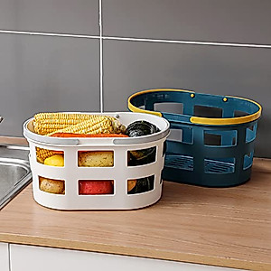 Anyoifax Portable Shower Caddy Tote Plastic Basket with Handle Cleaning Supplies Caddy Storage Organizer Bin for Bathroom, Pantry, Kitchen, College Dorm, Camp, White