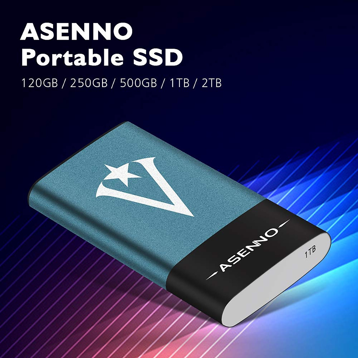 ASENNO Portable SSD External Solid State Drive Possport SSD (ASP1 1TB)