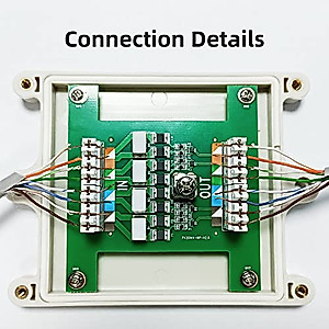 IP67 Waterproof Gigabit Ethernet Surge Protector,PoE++(75W) ,GDT and TVS Dual Protection, Poe Surge Protector, Network Lightning Arrester,Outdoor Rainproof PV201HV-WP White