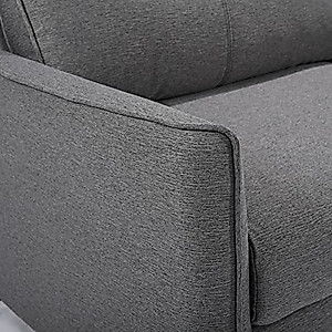 3-In-1 Loveseat Futon Sofa Convertible Queen Size Bed，74.41" Modern Fabric Upholstered Couch w/Pull Out Sofabed, 2 Seater Love Seat Lounge Chaise w/Reclining Backrest, Furniture for Living Room