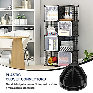ARTIBETTER 20Pcs Cube Organizer Connector Plastic Cube Connector Wire Cube Connectors Closet Storage Organization (Black)