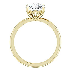 925 Silver, 10K/14K/18K Solid Gold Moissanite Engagement Ring, 2.0 CT Round Cut Handmade Solitaire Ring, Diamond Wedding Ring for Women/Her Anniversary Proposes Gifts, VVS1 Colorless