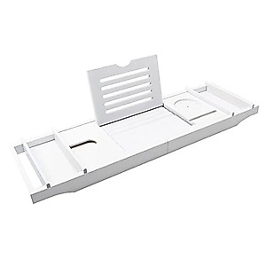 ZLXDP Bathtub Tray Bathtub Caddy Organizer Hanging Wine Tablet Holder Reading Rack Bath Tub Shelf ( Color : E , Size : As Shown )