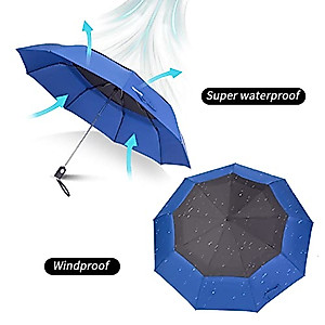 dooxuu Windproof Umbrella, Travel Umbrella Folding Umbrella for Men and Women - Best For Traveling, Camping, Hiking, Backpacking and Other Outdoor Activities