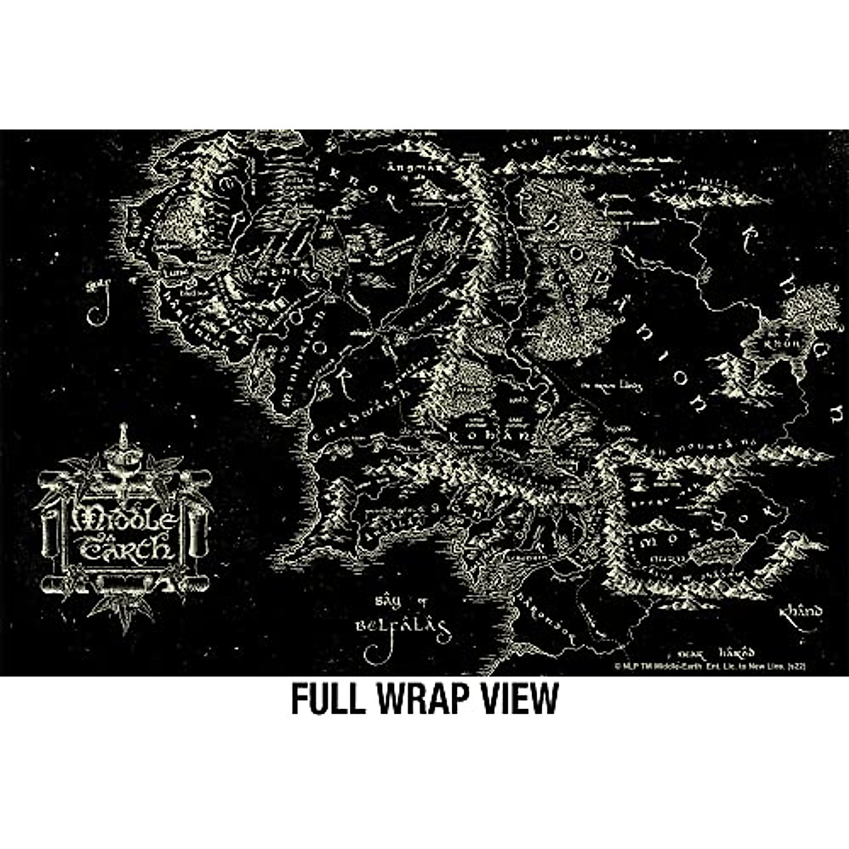 Lord Of The Rings - Logo OFFICIAL Map Of Me 18 oz Insulated Water Bottle, Leak Resistant, Vacuum Insulated Stainless Steel with 2-in-1 Loop Cap