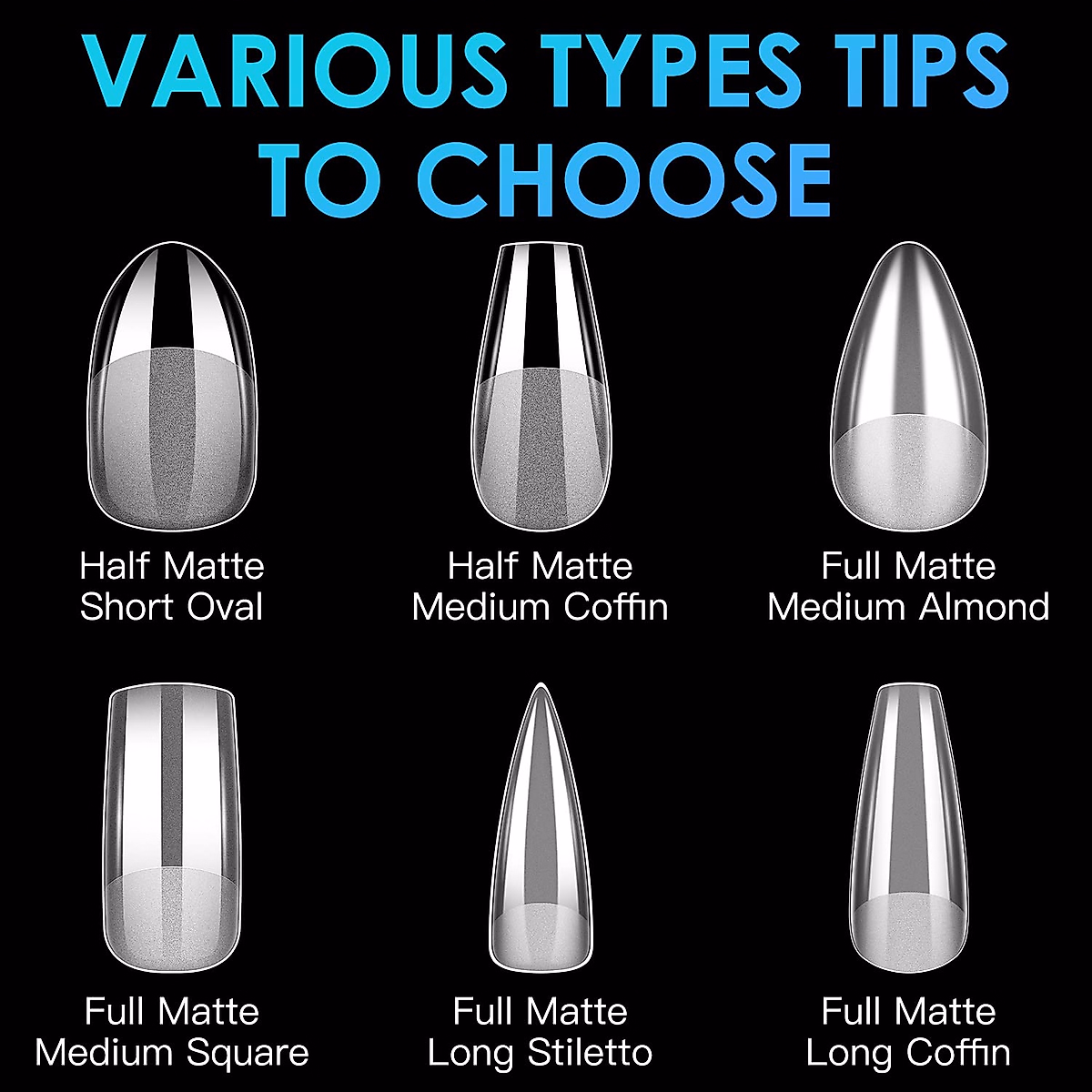 Soft Gel Nail Tips Medium Square, 600 PCS Pre Buff Full Cover Shaped Nail Extenison Tips Matte Gel X Nail Tips Acrylic False Nail Tips BORNBYME