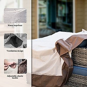 OVIOS Patio Furniture Set Cover Outdoor Sectional Sofa Set Cover Outdoor Sofa and Ottomans Cover Waterproof Furniture Covers, 78" L x 31" W x 29" H, Beige-Brown