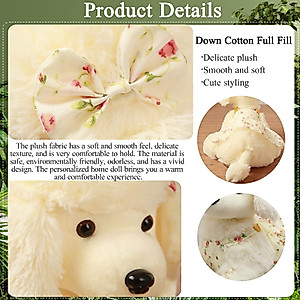 AUCOOMA 11.8" Poodle Stuffed Animal Plush, Dog Plush Toy Puppy Pillow for Kids White