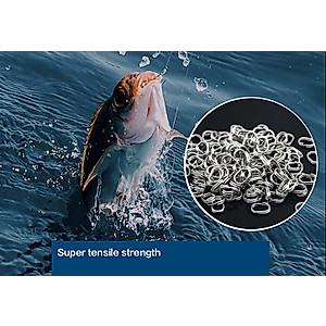 HTHYLURE 100Pcs Fishing Split Rings Stainless Steel Fishing Oval Split Rings Swivel Snap Carp Fishing Tackle Chain Connector Heavy Duty Split Rings Size Wire Diameter 0.6mm 0.7mm