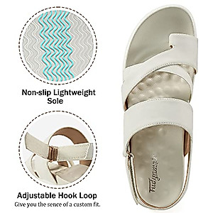 Orthopedic Sandals for Women Plantar Fasciitis Walking Flip Flops with Arch Support Comfy Athletic Sport Hiking Sandals Adjustable Hook Loop Bunion Walking Sandals Women Outdoors