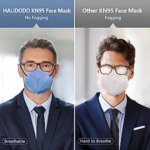 HALIDODO Individually Wrapped, 60 Packs KN95 Face Mask, 5-Ply Breathable Comfortable Safety Mask with Over 95% Filtering, Morandi Multi Color