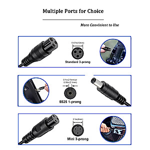 Suptopone 29.4V 2A Fast Battery Charger(3 Plugs), Universal Battery Replacement Charger for 25.2V Li-Batteries