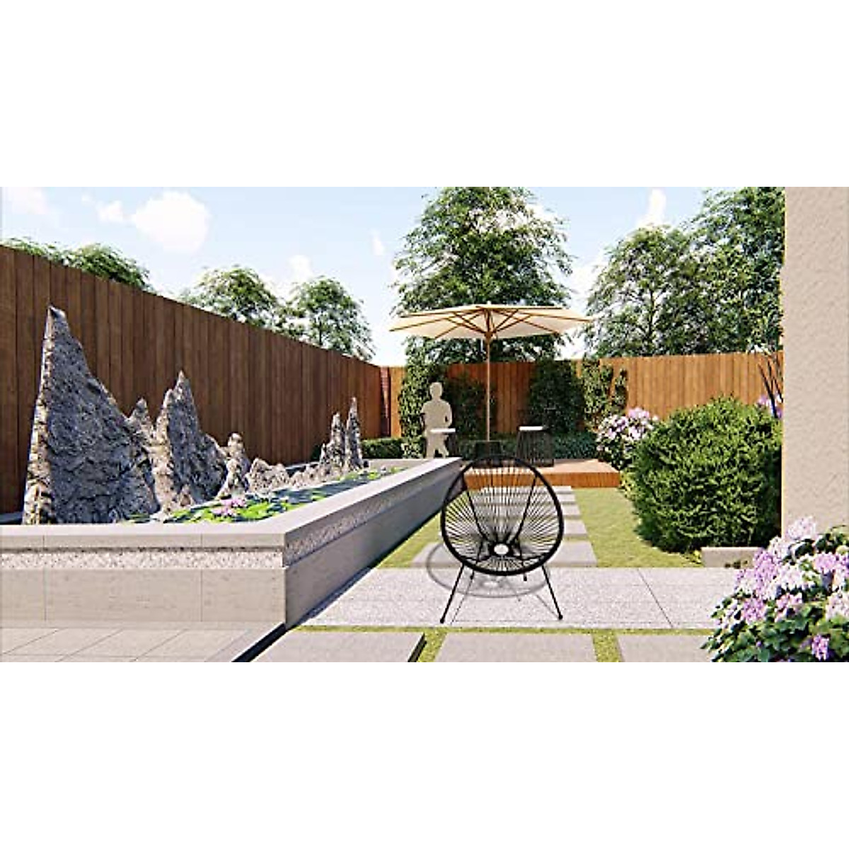 Kingmys Acapulco Woven Lounge Chair for Indoor and Outdoor Use (1PC Black)