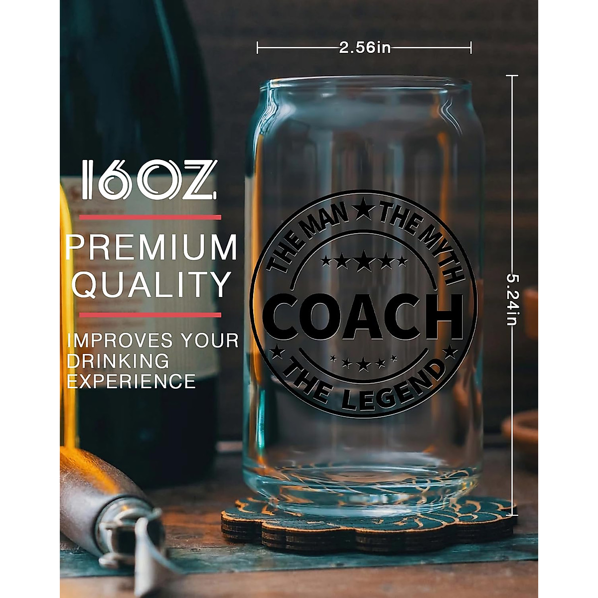 comfit Basketball Coach Gifts【Coach Beer Glass】 Best Coach Gift Set-Coach Thank you Gifts-Wrestling Soccer Volleyball Coach Gifts for Men