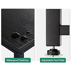 AODK L Shaped Desk, 50 Inch Computer Desk with Storage Bag, Reversible Home Office Desk with Host Stand, Black Corner Table for Bedroom Studio, Modern Wood PC Desk for Study Work