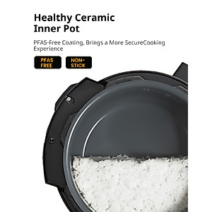 COMFEE’ Pressure Cooker 6 Quart with 13 Cooking Functions, Olla de Presion Non-Stick Pot Yogurt Maker Rice Cooker Slow Cooker Sauté Steamer, Healthy Ceramic Inner Pot