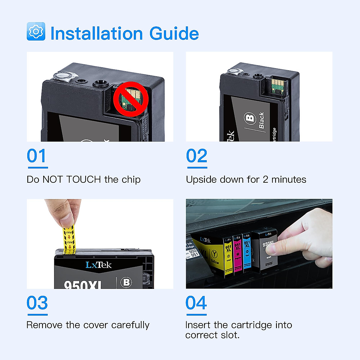 LxTek Compatible Ink Cartridge Replacement for HP 950 950XL to Compatible with OfficeJet PRO 8610 8600 8620 276dw 8630 251dw 8100 8615 8625 8640 8660 271dw Printers (High Yield,2 Black)