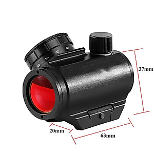Red Dot 1x20mmSight Rifle Scope Collimator Dot with 11mm/20mm Rail Mount
