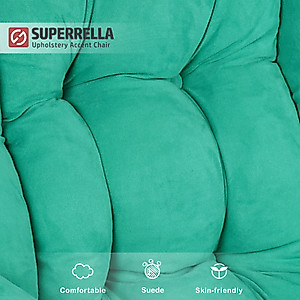 Superrella Modern Soft Accent Chair Living Room Upholstered Single Armchair High Back Lazy Sofa (Teal)