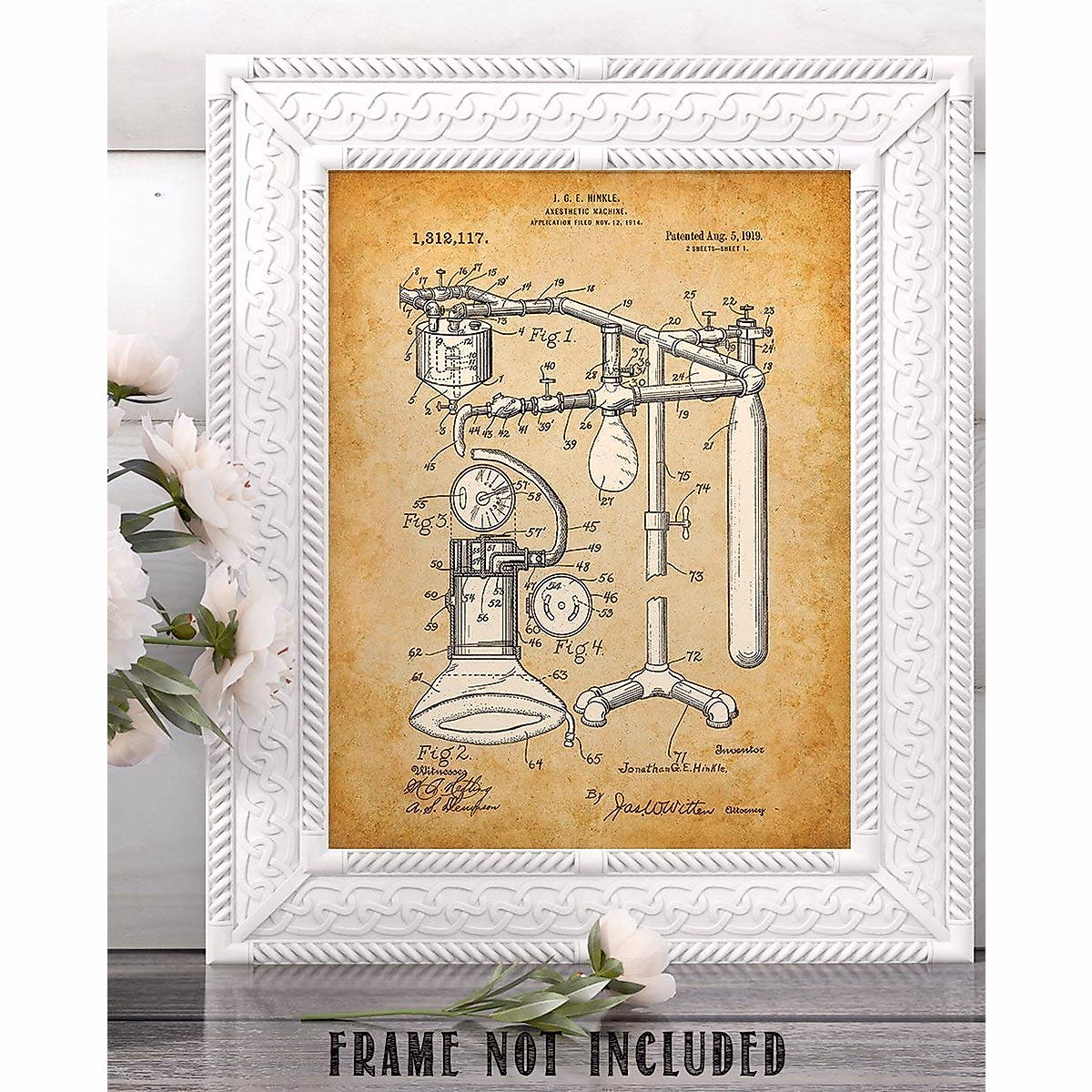 Anesthetic Machine Patent - 11x14 Unframed Patent Print - Great Gift for Doctors, Surgeons, and Anesthesiologist and Home and Office Decor Under $15