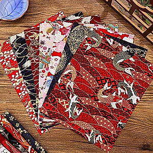 Tudomro 30 Pieces Fat Quarters 8 x 10 Inch Japanese Style Fabric Squares Printed Cotton Wrapping Cloth Quilting Fabric Bundles for Thanksgiving Christmas Gifts DIY Patchwork Sewing (Retro Style)