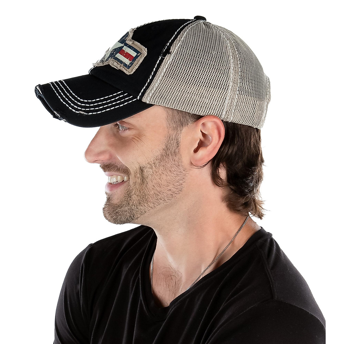 Funky Junque Mens Baseball Cap - Air Force Star Roundel (Black)