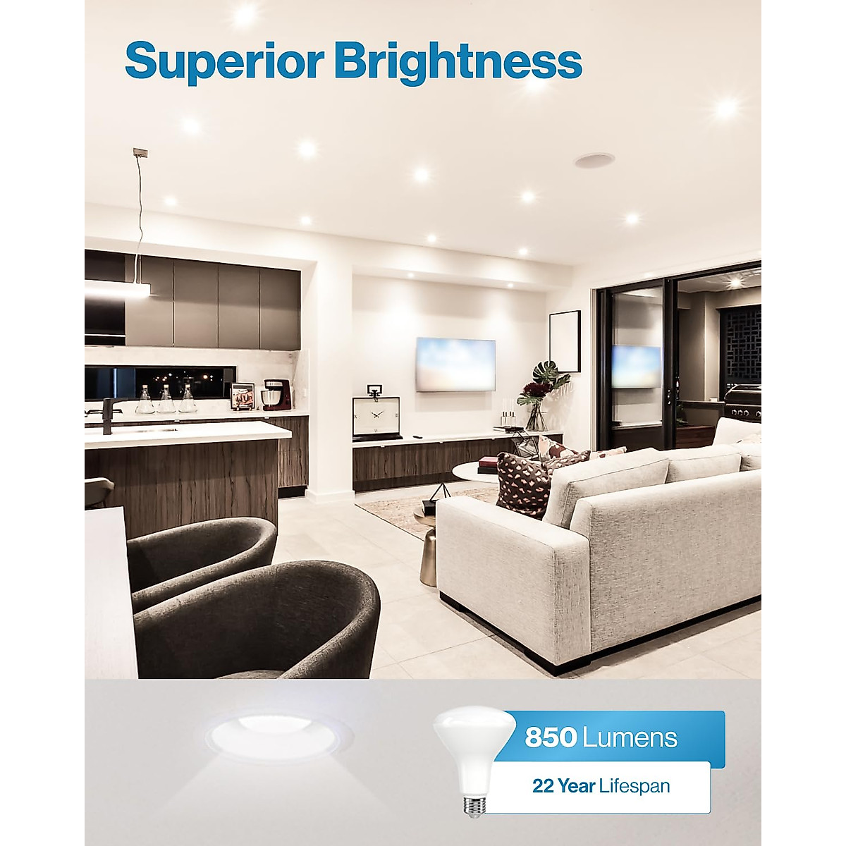 Sunco 32 Pack BR30 LED Bulbs, Indoor Flood Lights CRI93 11W Equivalent 65W 5000K Daylight 850 Lumens, E26 Base, 25000 Lifetime Hours Interior Home Dimmable Recessed Can Light Bulbs - UL