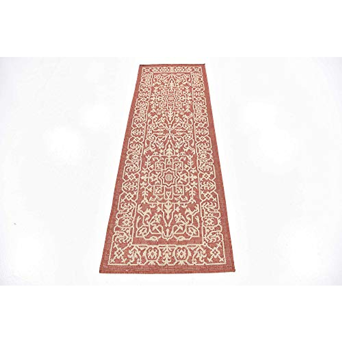 Unique Loom Outdoor Botanical Collection Area Rug - Allover (2' 2" x 6' 1" Runner, Terracotta/ Beige)