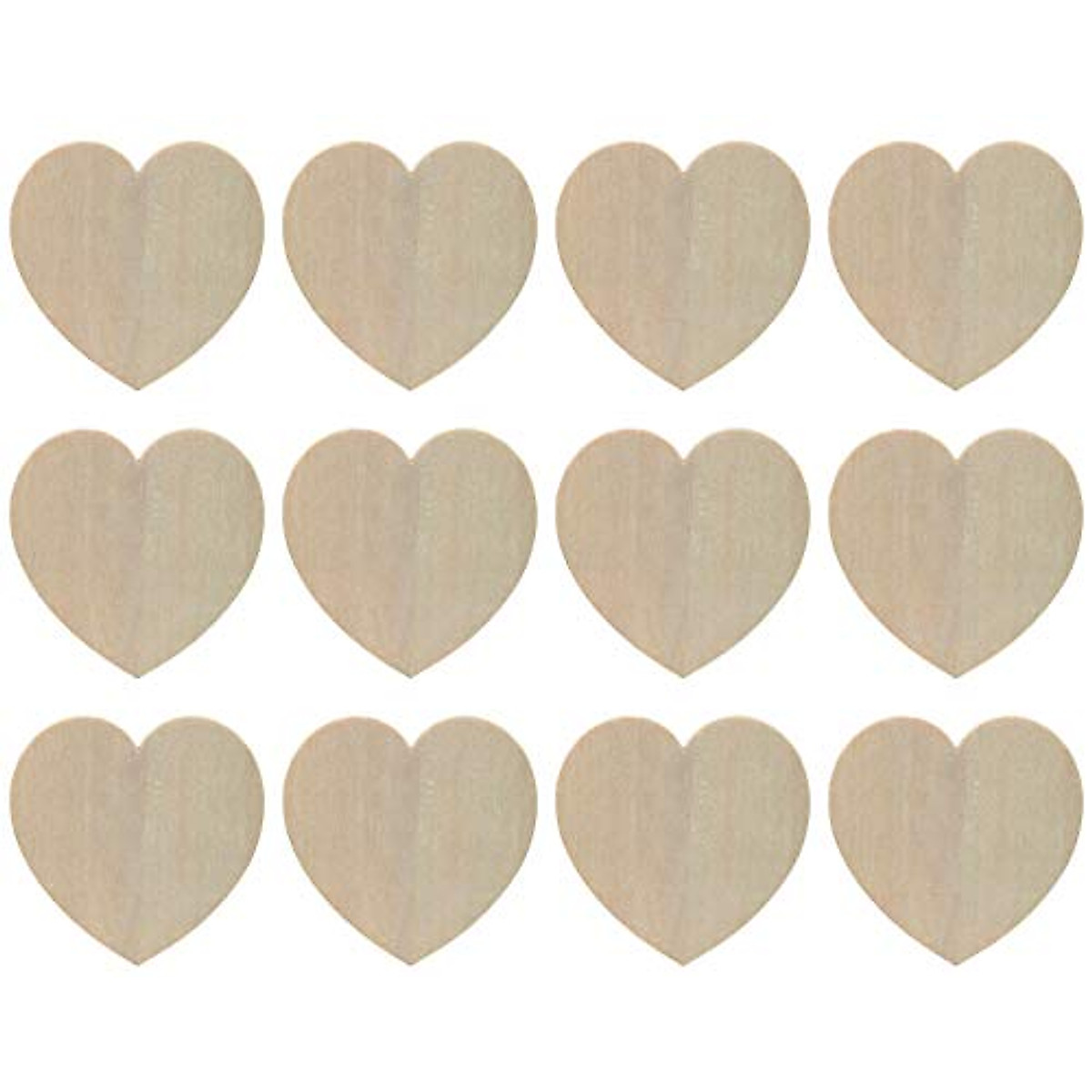 Creative Hobbies® Unfinished Wood Heart Cutout Shapes, Ready to Paint or Decorate, 3.5 Inch Wide | 12 Pack