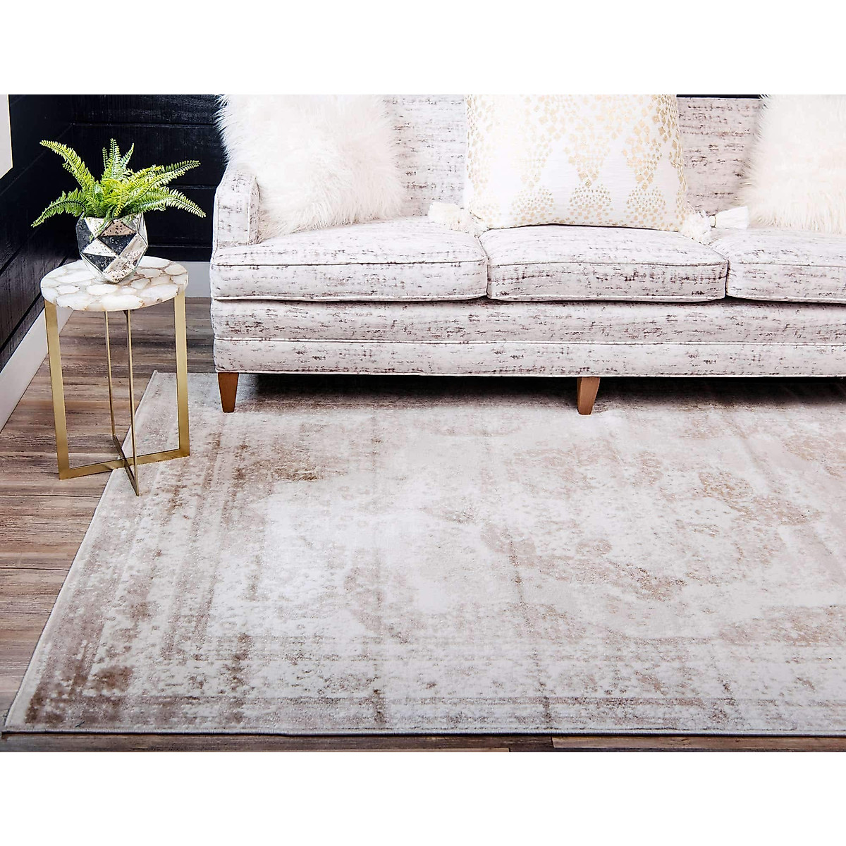 Unique Loom Sofia Collection Area Rug - Salle Garnier (5' 3" x 8' Rectangle, Beige/ Ivory)
