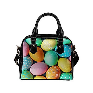 InterestPrint Colorful Easter Eggs Crossbody Purse Bags for Women Shoulder Bag