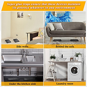 Qualirey 12 Pack Glue Traps for Rats and Snakes, Larger and Heavy Duty Baited Sticky Traps with Non Toxic Glue, Exterminator Plastic Mouse Indoor Board, Ready to Use, Safe to Children and Pets (Black)