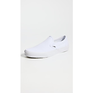 Vans Adult Classic Slip-On Core Classics, True White, Men 5.5, Women 7.0